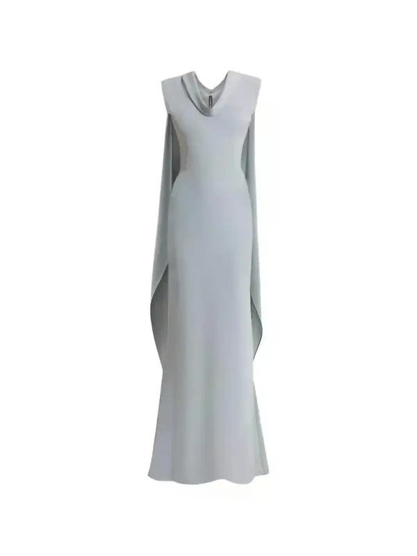 GEMY MAALOUF Padded-shoulders Maxi Dress - Blue