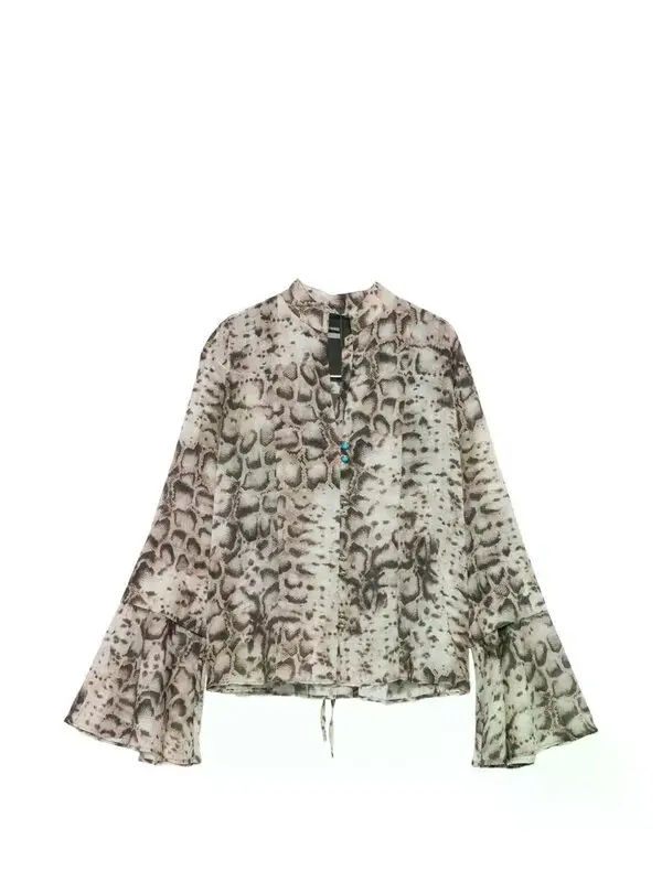 Pinko Snakeskin-print Shirt - Neutrals
