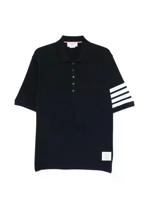 Thom Browne Stripe-detail Polo Shirt - Blue