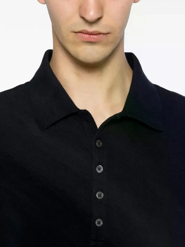 Thom Browne Stripe-detail Polo Shirt - Blue