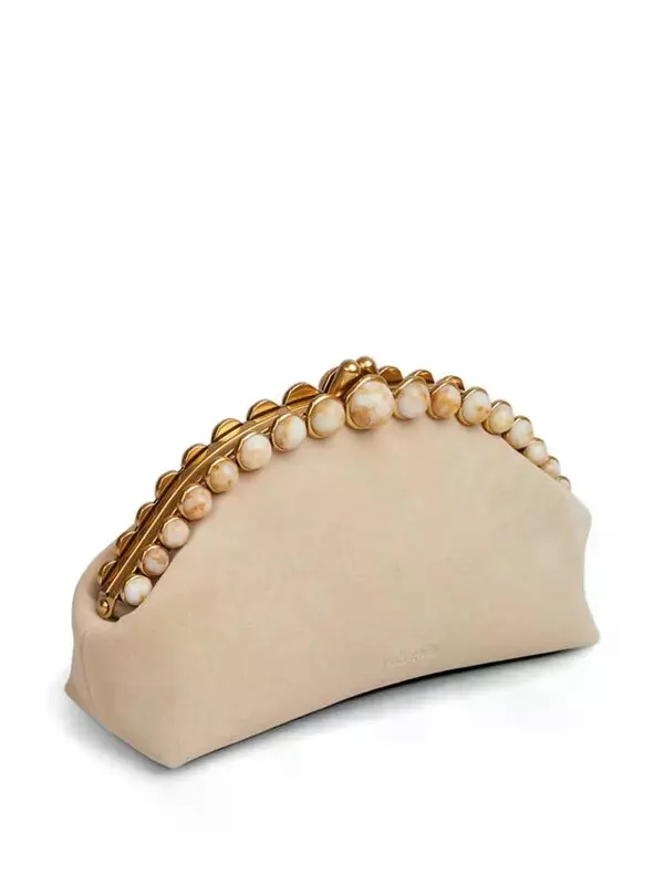 Cult Gaia Una Suede Clutch - Neutrals