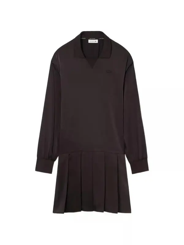Lacoste Pleated Mini Dress - Brown