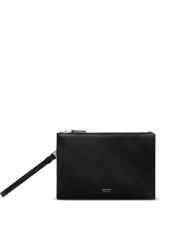 TOM FORD Perforated Clutch Bag - Black