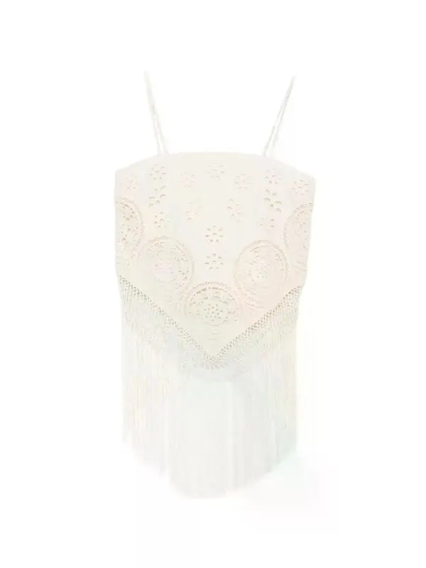 Sea Rafina Fringed Top - Neutrals