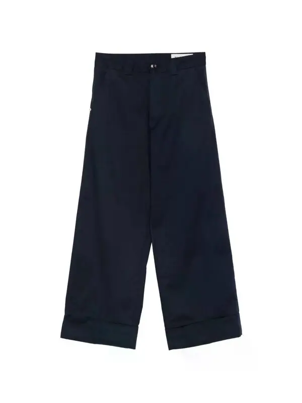 WHITE SAND Cuffed Ample Trousers - Blue