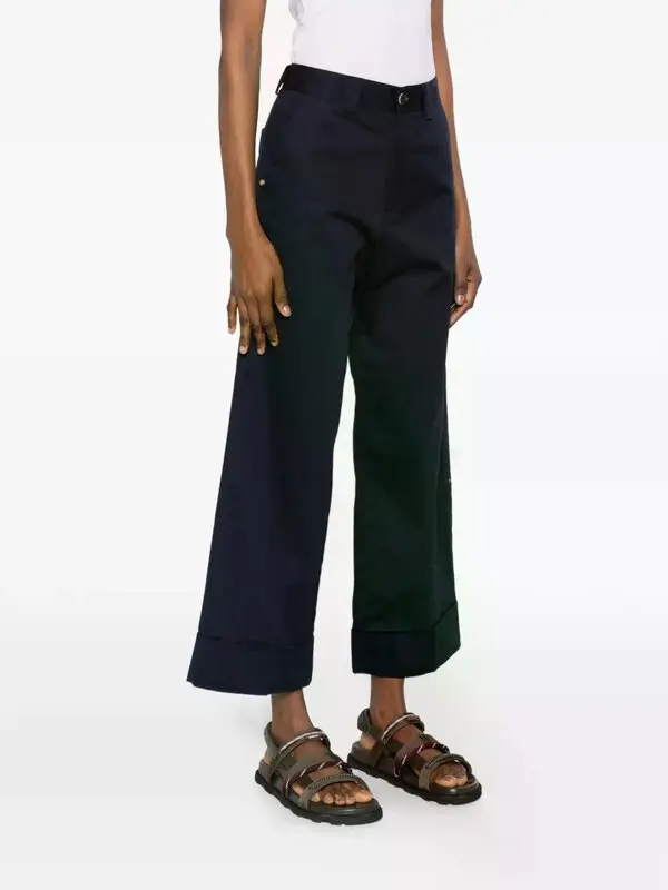 WHITE SAND Cuffed Trousers - Blue