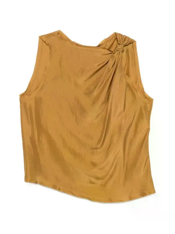 TELA Cody Knot Top - Brown