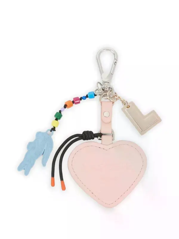Lacoste Heart-shaped Beaded Keyring - Pink
