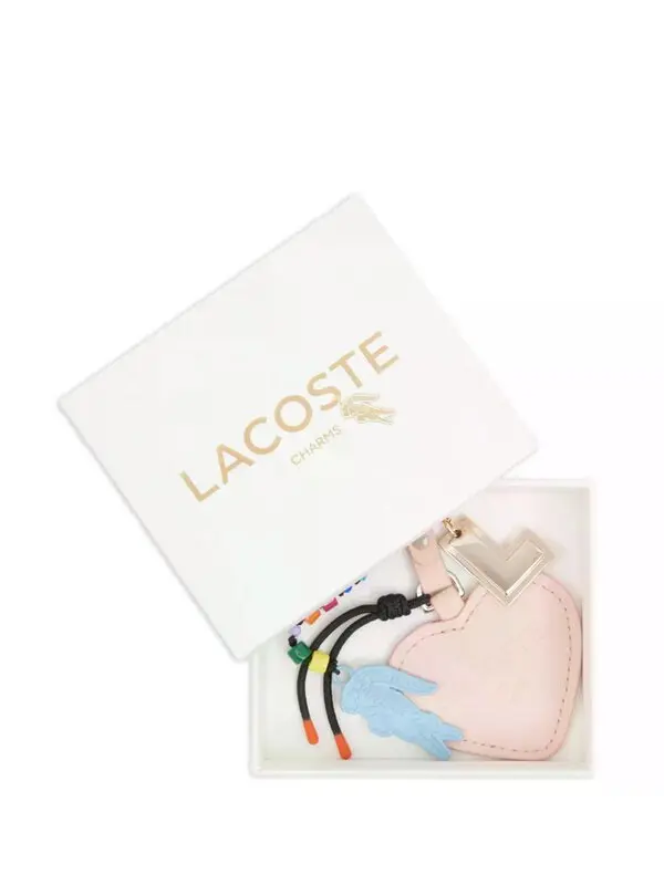 Lacoste Heart-shaped Beaded Keyring - Pink