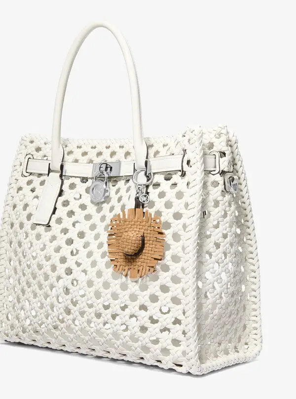 Michael Kors Woven Leather Hat Bag Charm