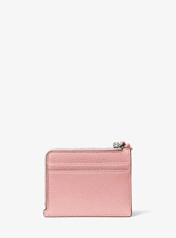 Michael Kors Jet Set Small Pebbled Leather Card Case Wristlet In By - Pink