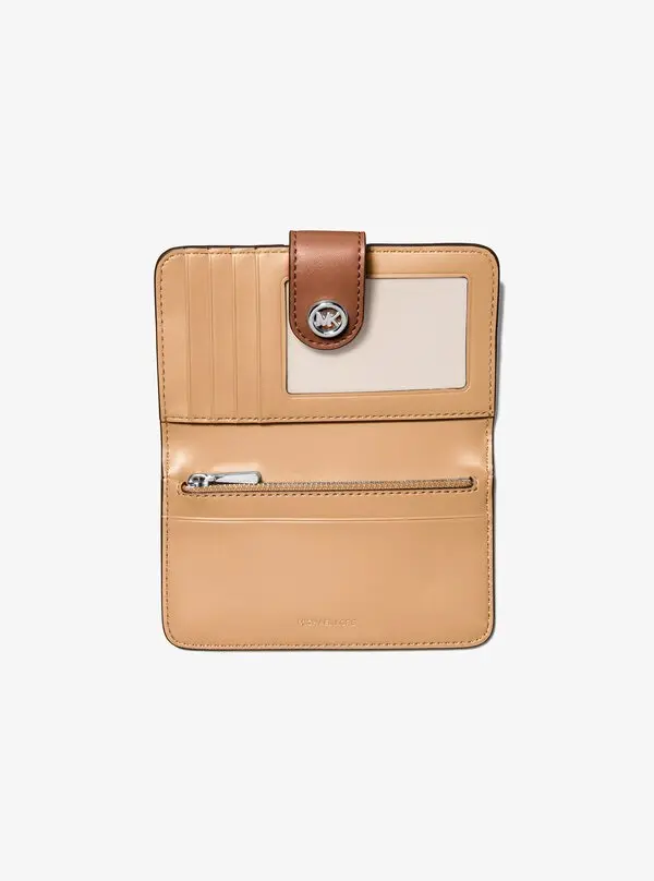 Michael Kors Mk Pop Charm Medium Pebbled Leather Wallet In By