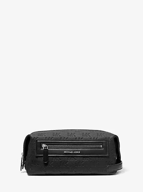 Michael Kors Jet Set Logo Embossed Leather Travel Kit - Black