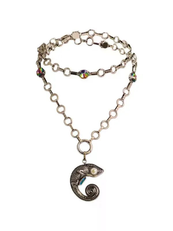 Etro Arnica Chameleon Crystal Necklace - Silver