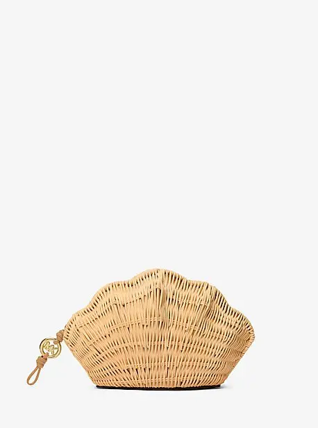 Michael Kors Shelly Rattan Clutch - Natural
