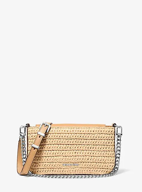Michael Kors Bryant Small Crocheted Convertible Pochette - Brown