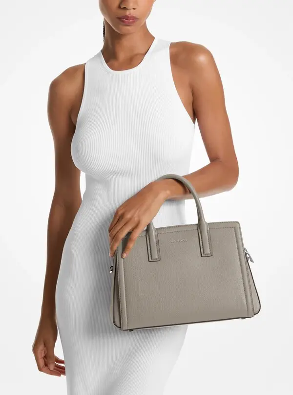 Michael Kors Laila Medium Leather Satchel - Brown