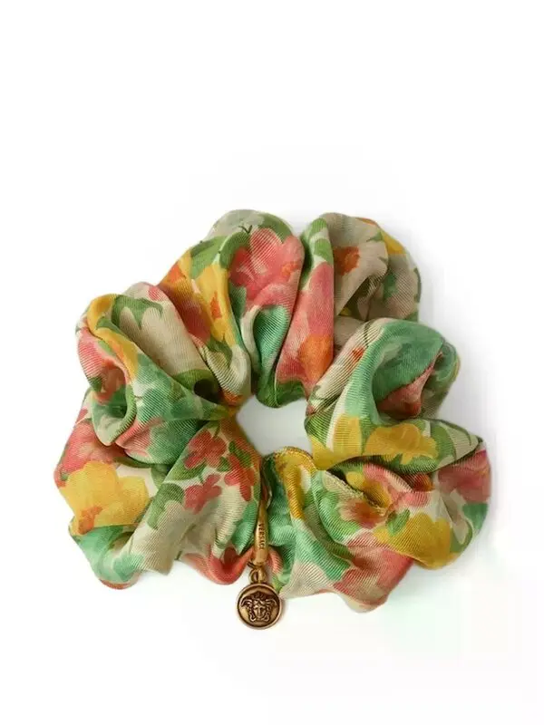 Versace Meadow Print Charm-detail Scrunchie - Green