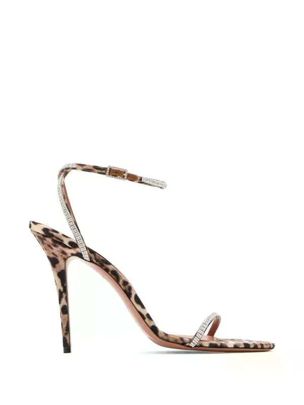 Amina Muaddi 105mm Diamante Heeled Sandals - Neutrals