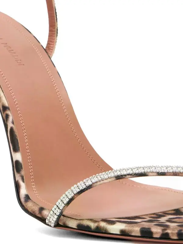Amina Muaddi 105mm Diamante Heeled Sandals - Neutrals