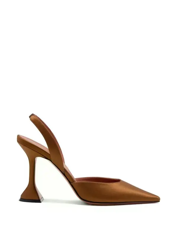 Amina Muaddi 95mm Holli Pumps - Brown