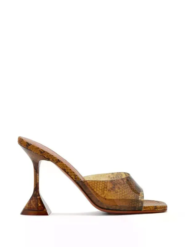 Amina Muaddi 95mm Lupita Mules - Brown