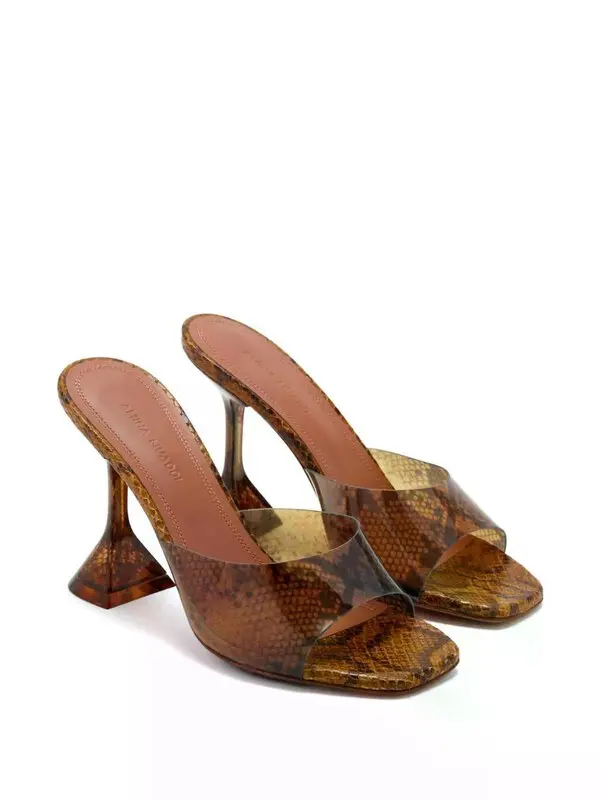 Amina Muaddi 95mm Lupita Mules - Brown