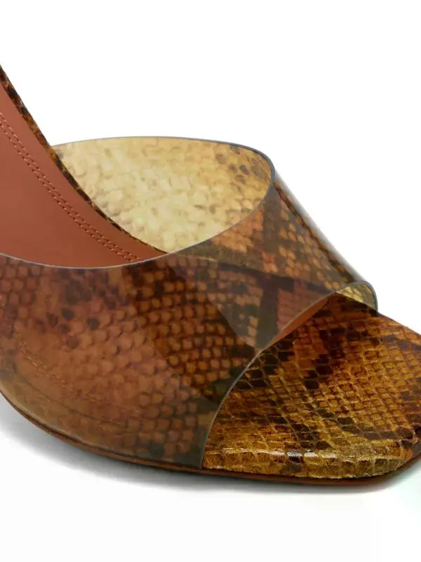 Amina Muaddi 95mm Lupita Mules - Brown