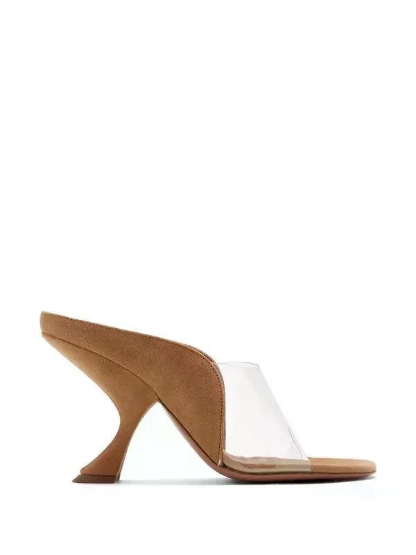 Amina Muaddi 90mm Mackenzie Heeled Mules - White