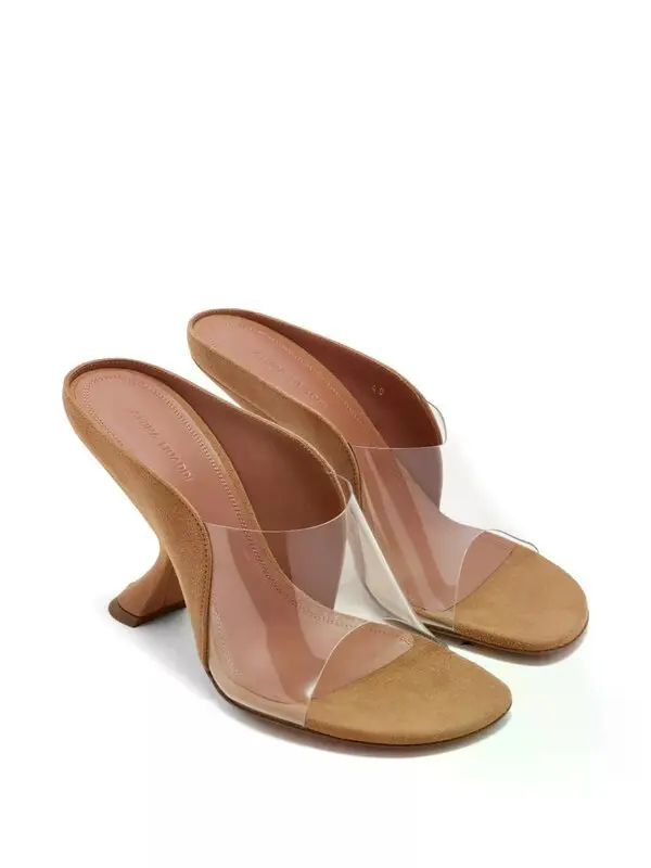 Amina Muaddi 90mm Mackenzie Heeled Mules - White