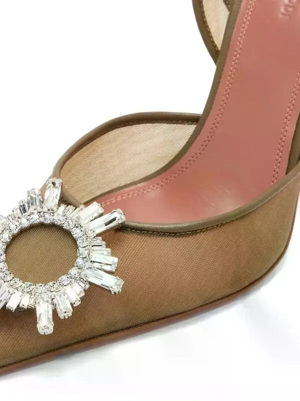 Amina Muaddi 70mm Begum Hells - Green