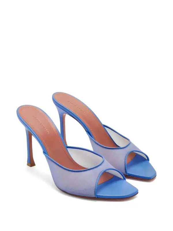 Amina Muaddi 95mm Alexa Heeled Mules - White
