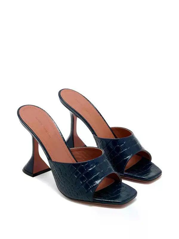 Amina Muaddi 95mm Lupita Heeled Mules - Blue