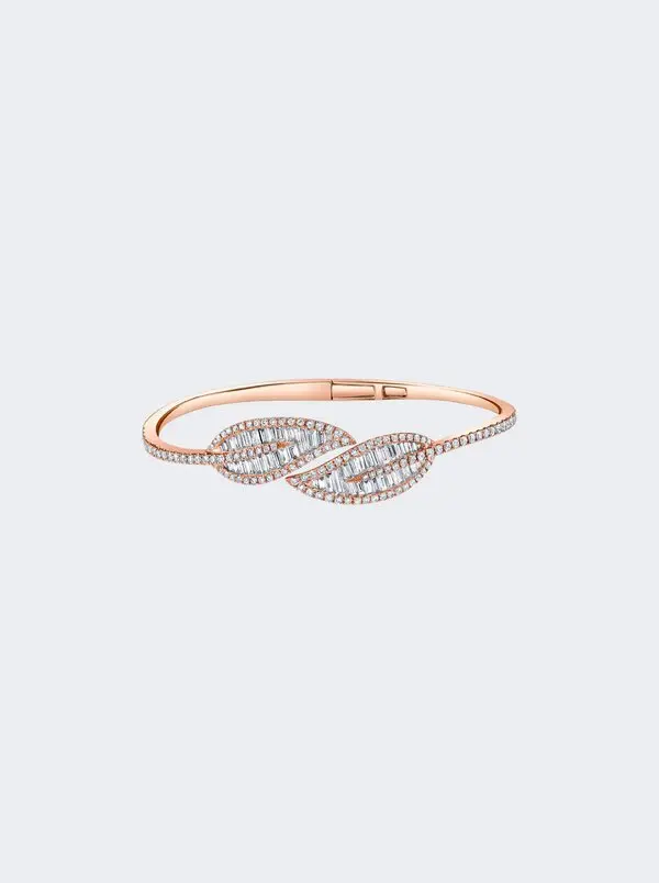 ANITA KO Baguette Diamond Leaf Bracelet - 18k Rose Gold