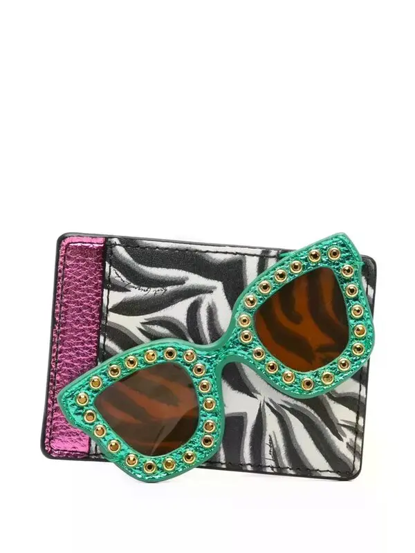 Kurt Geiger Zebra-print Sunglasses-appliqué Card Holder - Pink