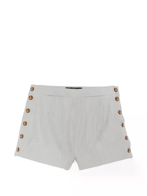 VIVIENNE WESTWOOD Stripe-pattern Button-embellishment Shorts - Grey