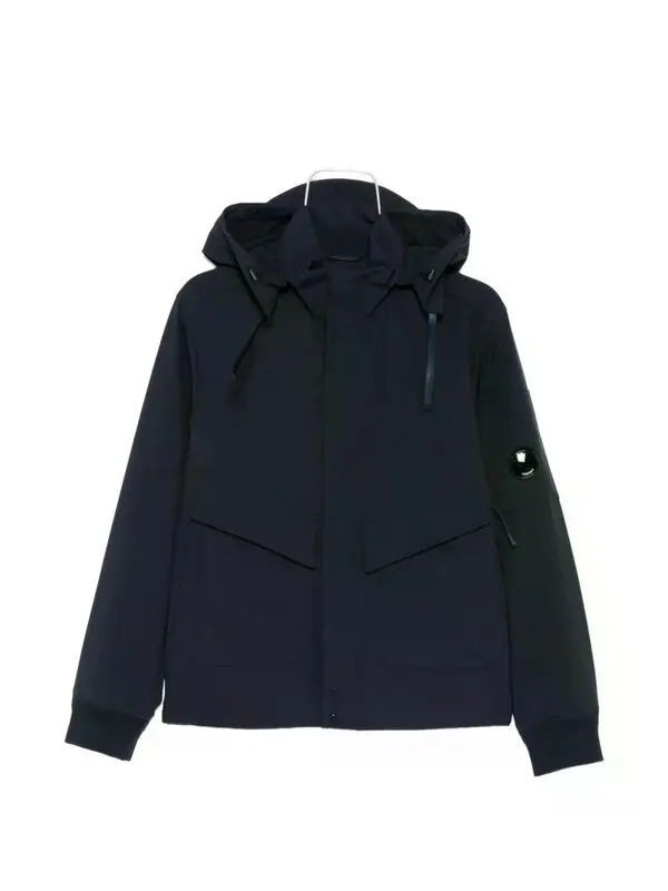 C.P. COMPANY Hooded Jacket With Lens Detail - Blue