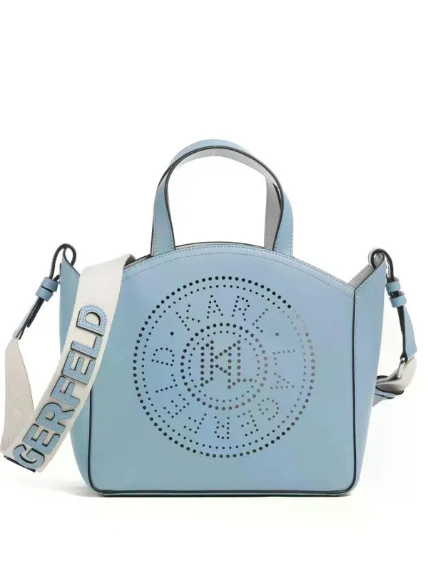 Karl Lagerfeld Small K/circle Logo-perforated Tote Bag - Blue