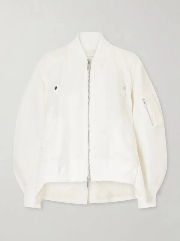 Sacai Padded Twill Bomber Jacket - Neutrals