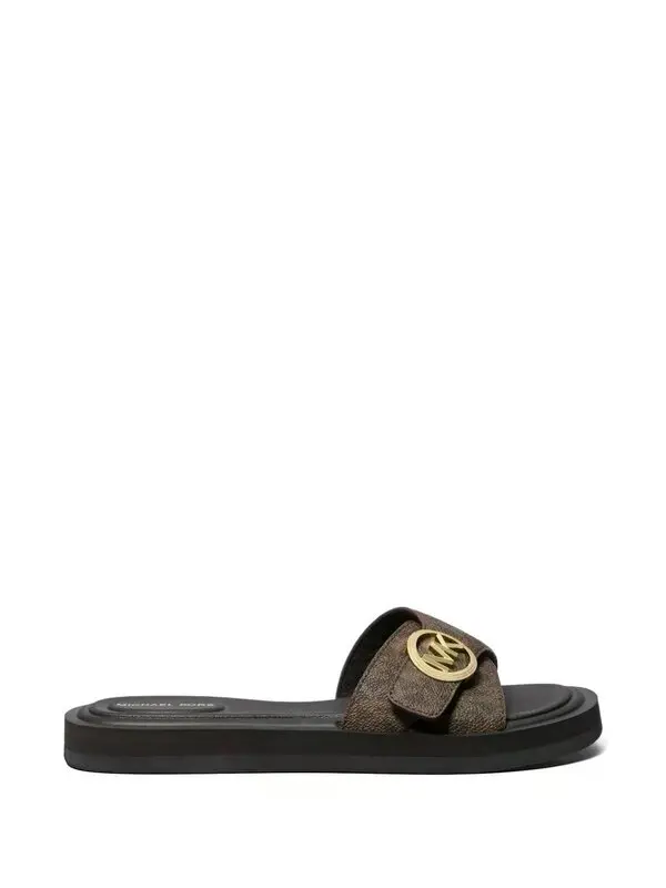 Michael Kors Logo Pool Slide - Brown