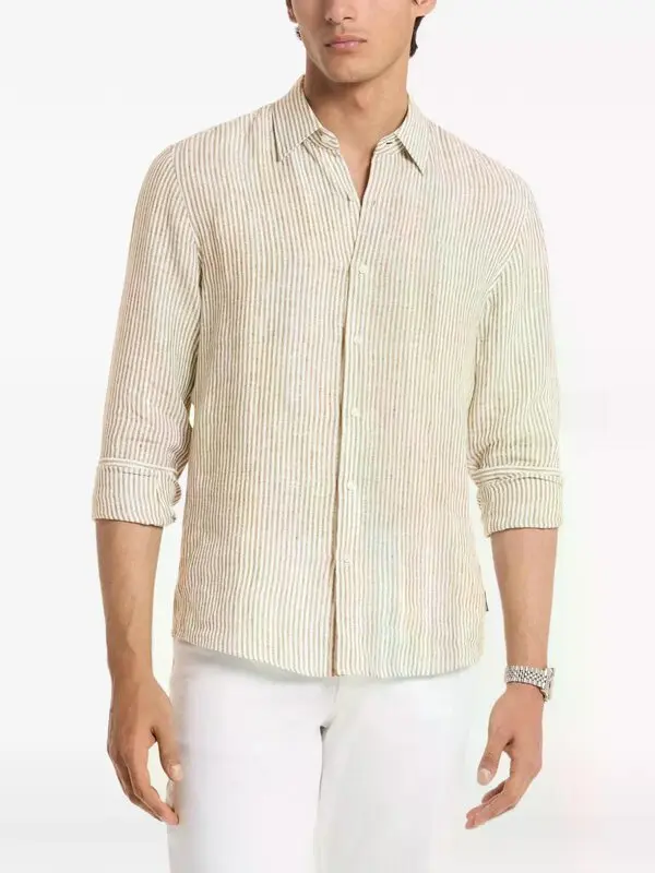 Michael Kors Striped Linen Shirt - Neutrals