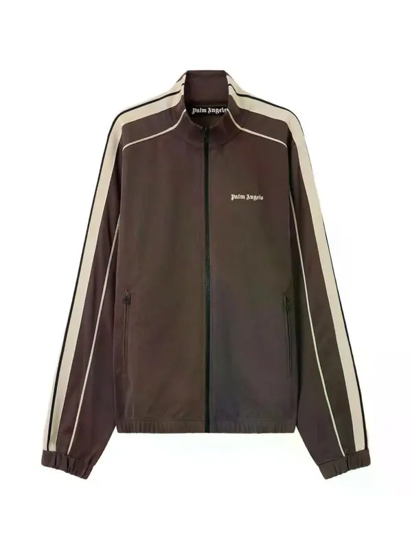 Palm Angels Logo Striped Track Jacket - Brown