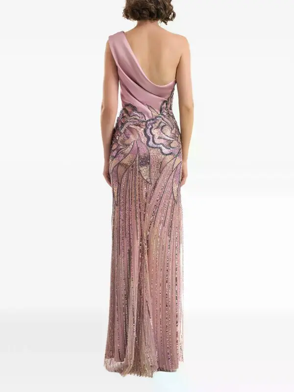 GEMY MAALOUF Embellished One-shoulder Maxi Dress