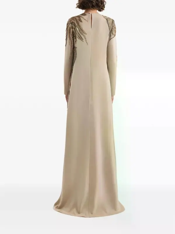 GEMY MAALOUF Asymmetrical Beading Maxi Dress