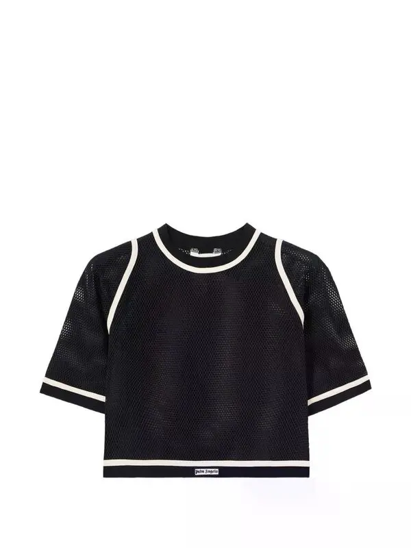 Palm Angels Logo-detail Cropped T-shirt - Black
