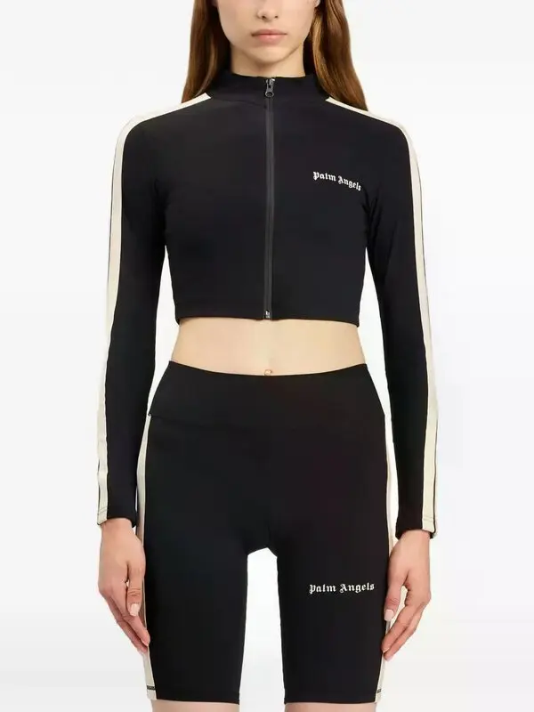 Palm Angels Logo Stripe Sweatshirt - Black