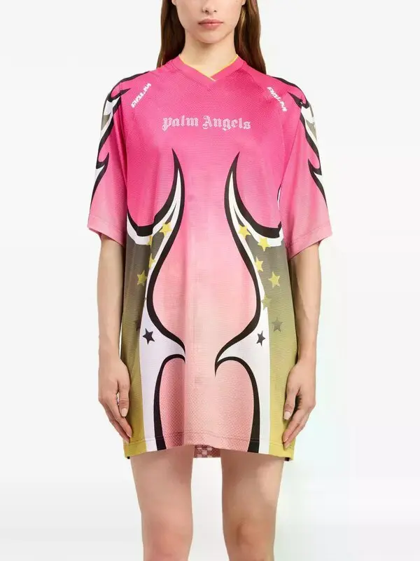 Palm Angels Racing Graphic T-shirt Mini Dress