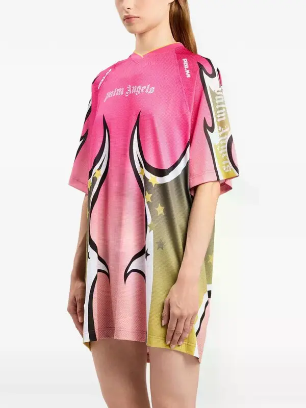Palm Angels Racing Graphic T-shirt Mini Dress