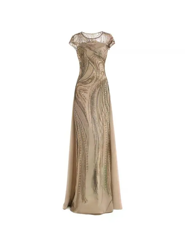 GEMY MAALOUF Beaded Embroidered Maxi Dress