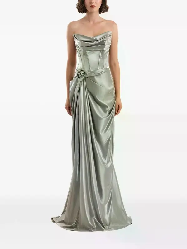 GEMY MAALOUF Strapless Metallic-effect Maxi Dress